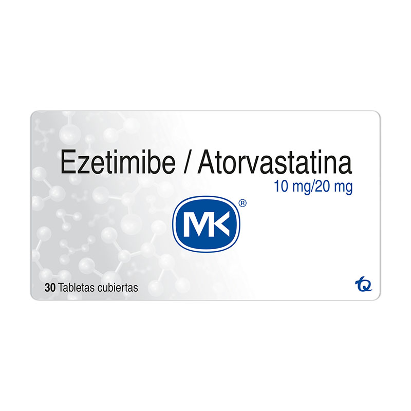 Ezetimibe 10 Mg Atorvastatina 20 Mg 30 Tabletas Mk – Droguería Oasis