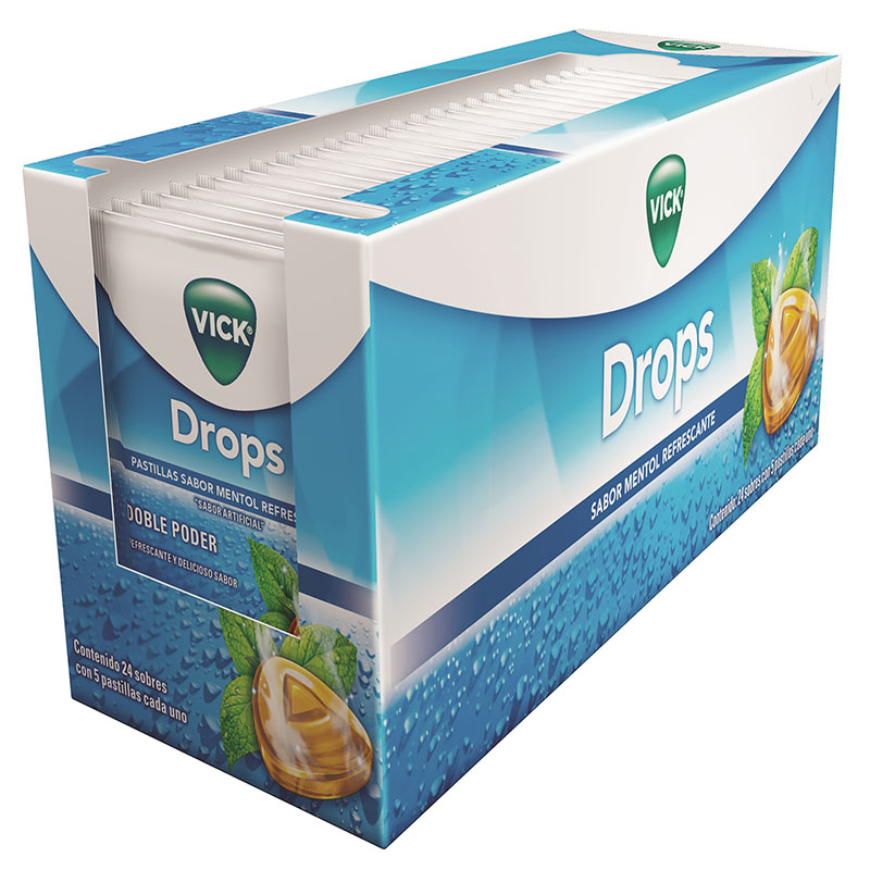 Vick Mentol Drops 24 Sbs 5 Pastillas – Droguería Oasis